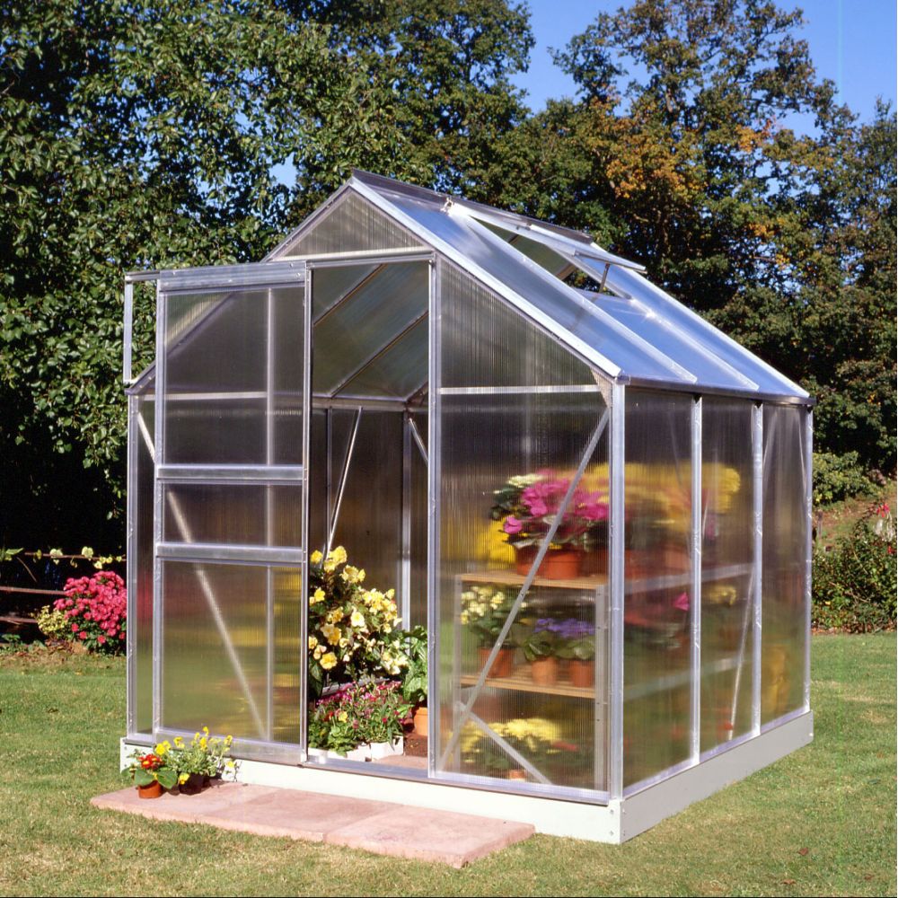 Serre polycarbonate Popular aluminium 3.80 m² + embase - Halls pas cher ...
